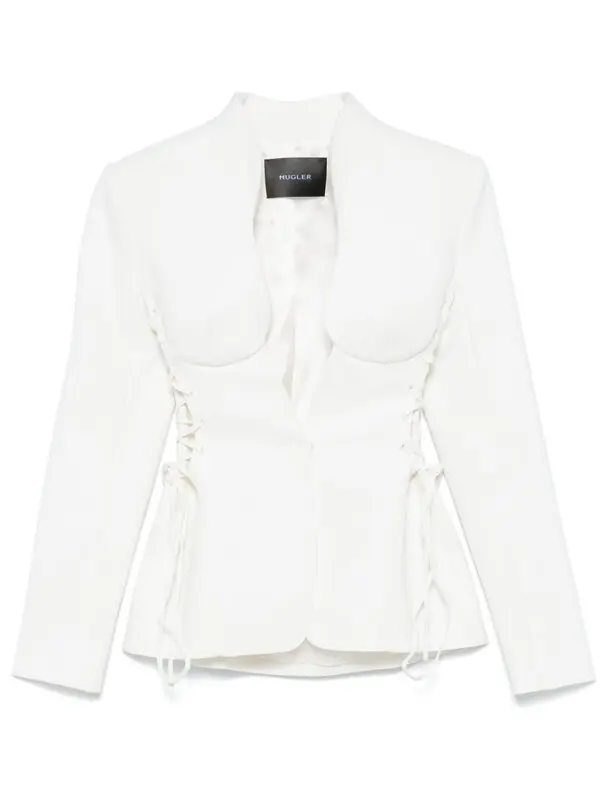 MUGLER Laced-up Jacket - White