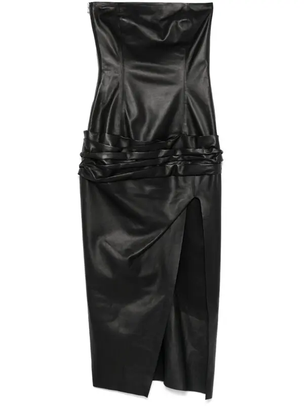 Attico Leather Midi Dress