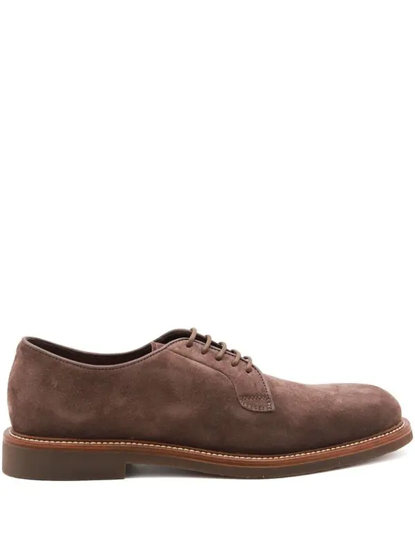 Brunello Cucinelli Suede Derby Shoes - Brown
