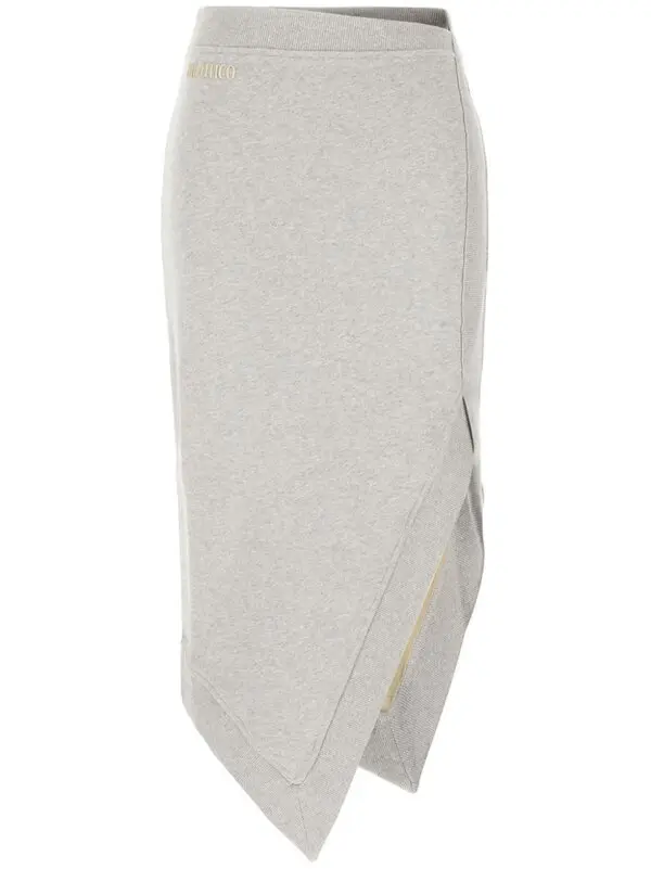 Attico Mélange-effect Midi Skirt - Grey