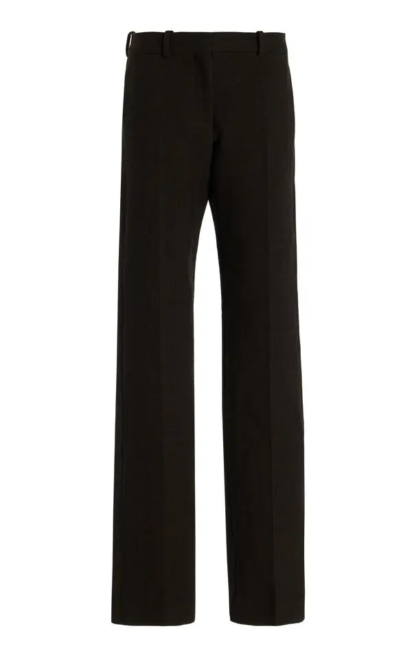 THE ROW Selvie Straight-leg Cotton-wool Pants - Brown