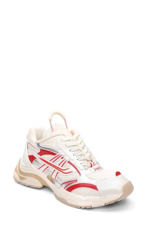 Ash Race High Top Sneakers - White/ Silver/ Aura