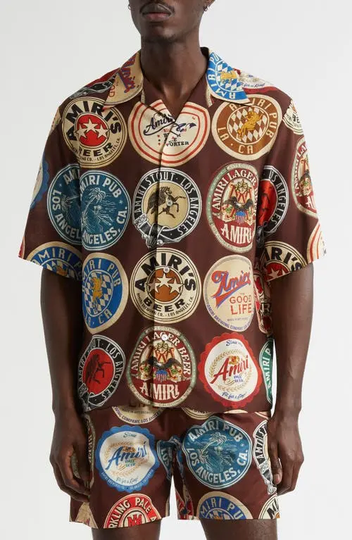 Amiri Coasters Print Bowling Shirt