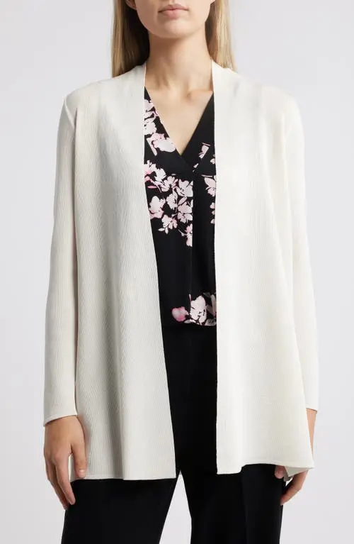 Anne Klein Nappa Open Front Cardigan - White Dove