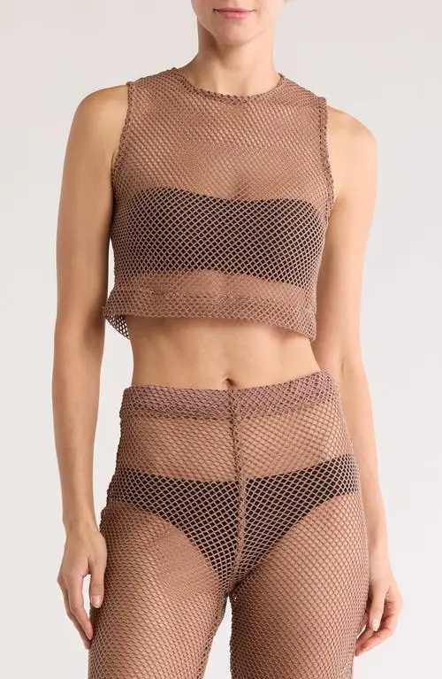 BOAMAR Filua Mesh Crop Top - Coffee