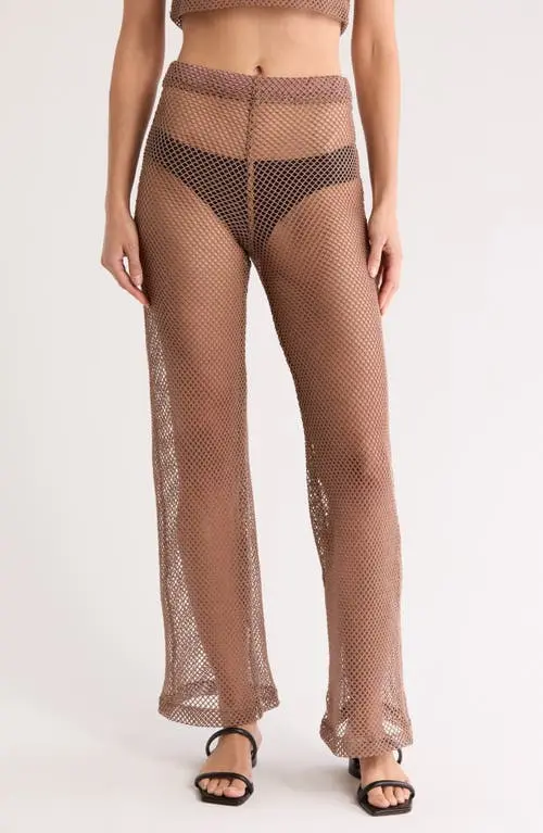 BOAMAR Atalaya Mesh Wide Leg Cover-up Pants - Coffee