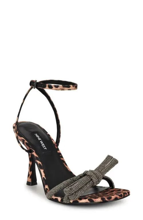 Nine West Ivid Ankle Strap Sandal - Black Leopard