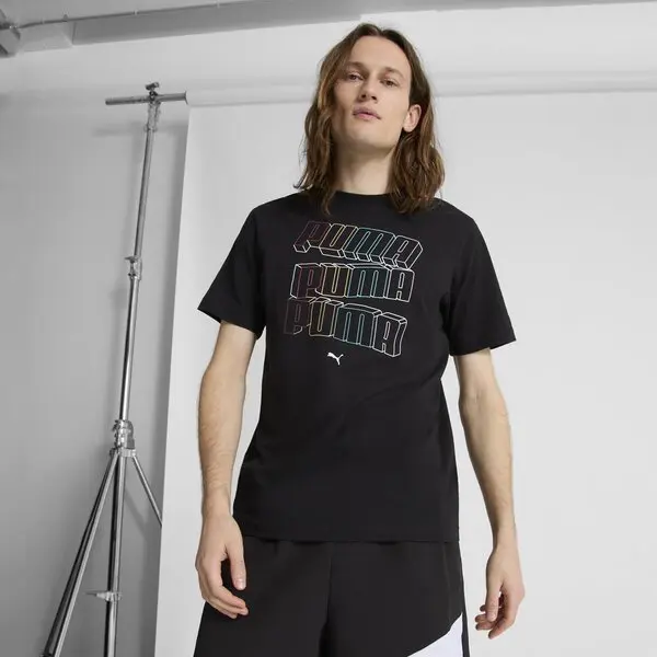 PUMA Ess Stacked Logo T-shirt - Black