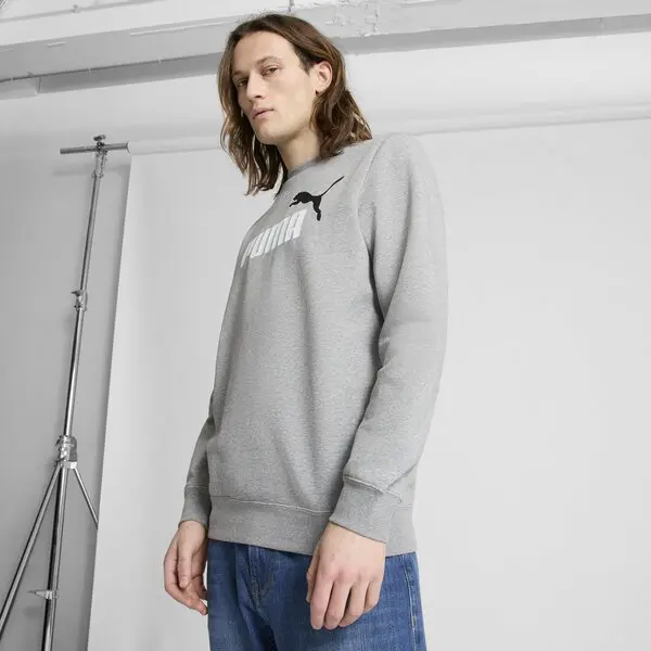 PUMA Essentials No. 1 Logo Crew Neck Fleece Sweater - Gray