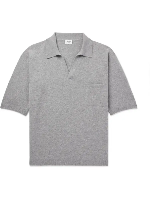 Saint Laurent Wool Polo Shirt - Gray