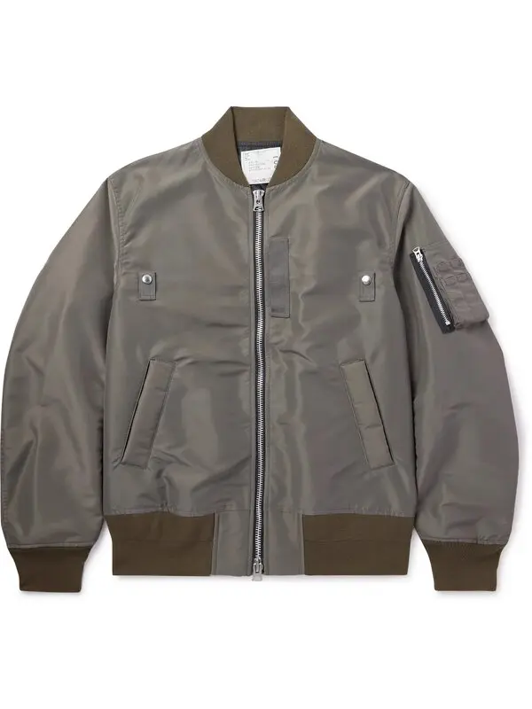 Sacai Padded Nylon-twill Bomber Jacket - Gray
