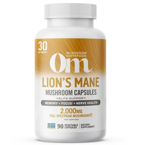 OM MUSHROOM Lion's Mane Mushroom Superfood Capsules 90 Capsules