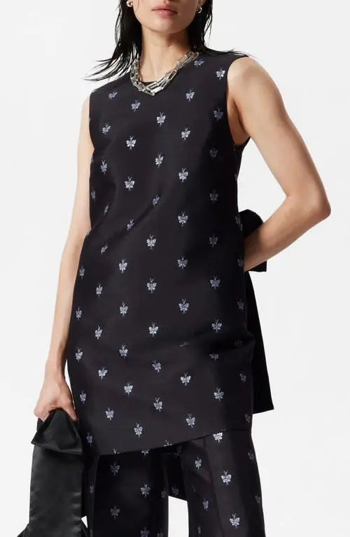 & Other Stories Metallic Jacquard Mini Shift Dress