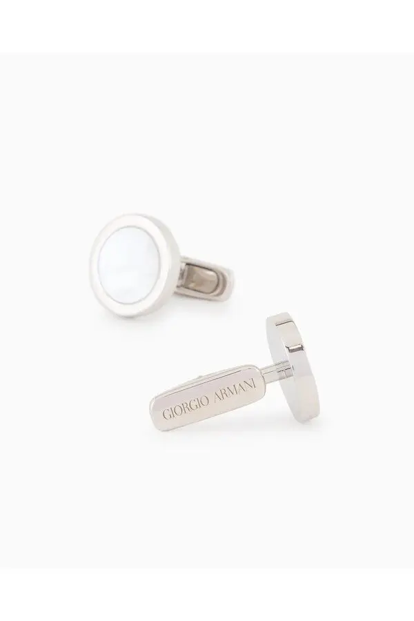 Giorgio Armani Mother-of-pearl And Sterling Silver Cufflinks