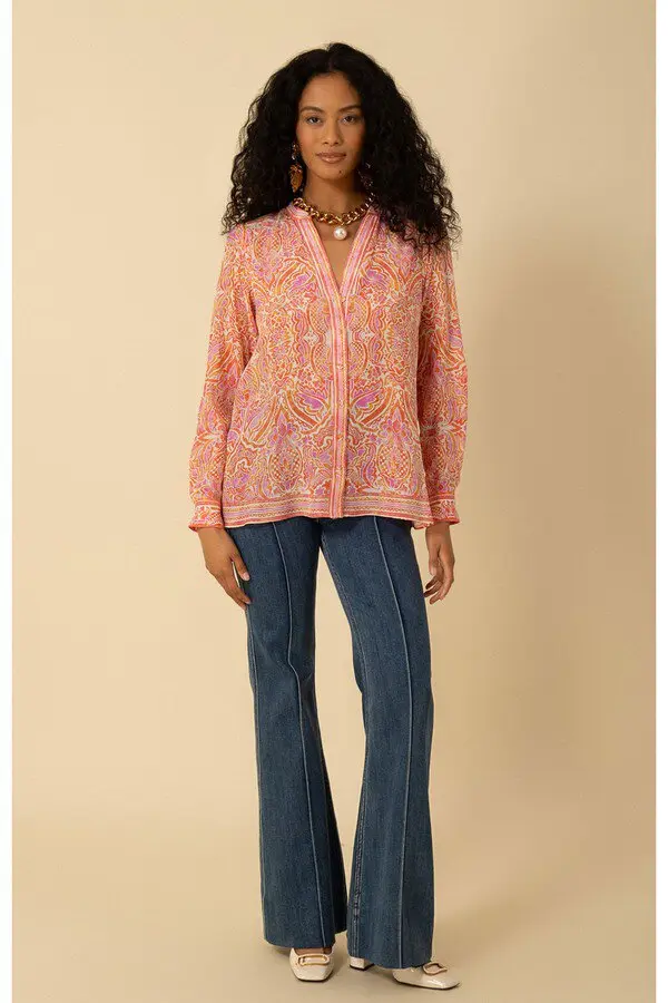 Hale Bob Yaretzi Silk Top - Orange
