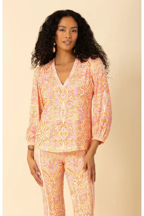 Hale Bob Meredith Jersey Top - Orange