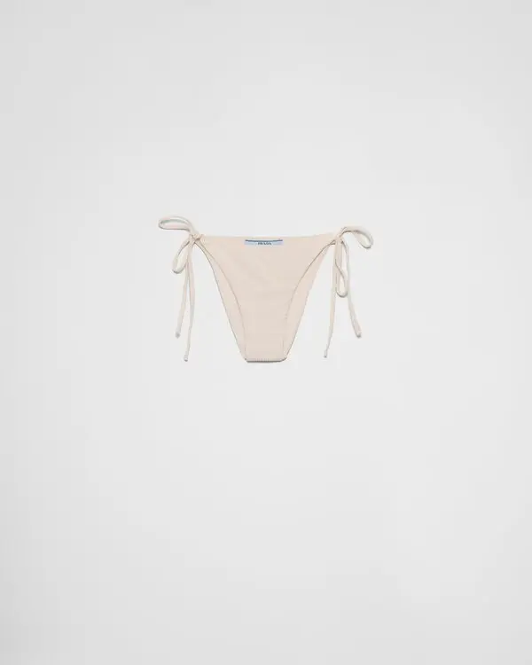 Prada Jersey Rhinestone Bikini Bottom - Nude/transparent