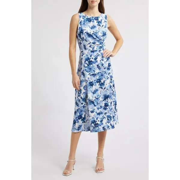 CONNECTED APPAREL Floral A-line Midi Dress