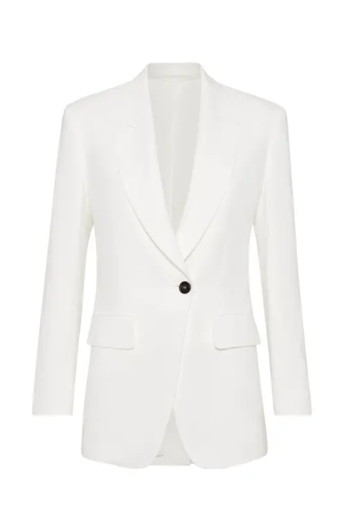 Brunello Cucinelli Twill Blazer With Monili Detail
