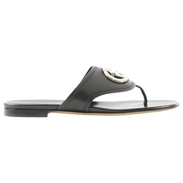 Gucci Leather Flip Flops - Black | Editorialist