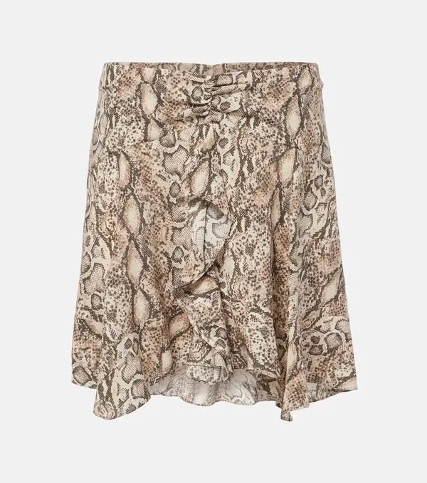Isabel Marant Ozany Snake-print Miniskirt - Multicoloured