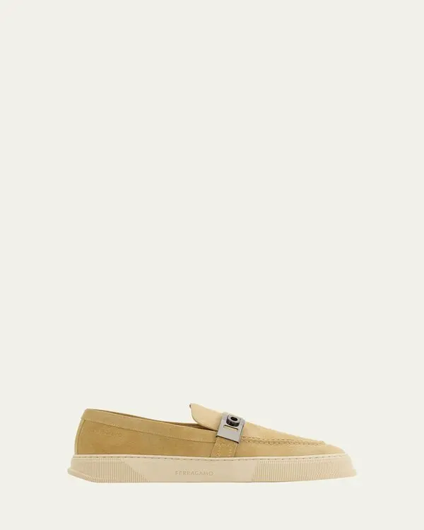 FERRAGAMO Brad Suede Slip-on Sneakers