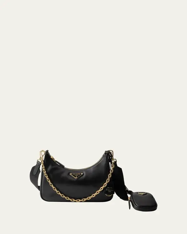 Prada Re-edition 2005 Leather Shoulder Bag - Nero
