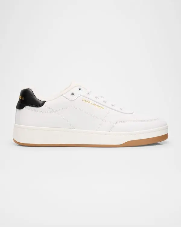 Saint Laurent Sl/61 Leather Low-top Sneakers - White/black