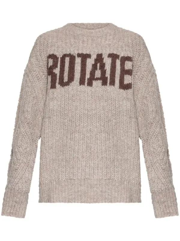 Remain Birger Christensen Logo-intarsia Sweater - Neutrals