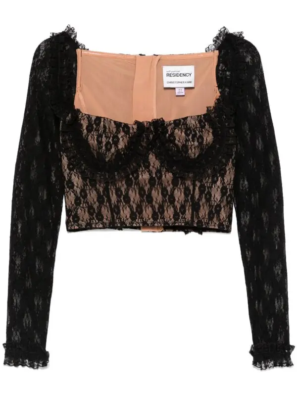 SELF-PORTRAIT X Christopher Kane Lace Ruffle Top
