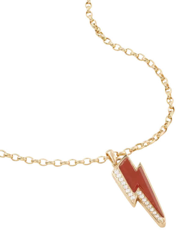Sorellina Ziggy Bolt Carnelian And Diamond Necklace - Red