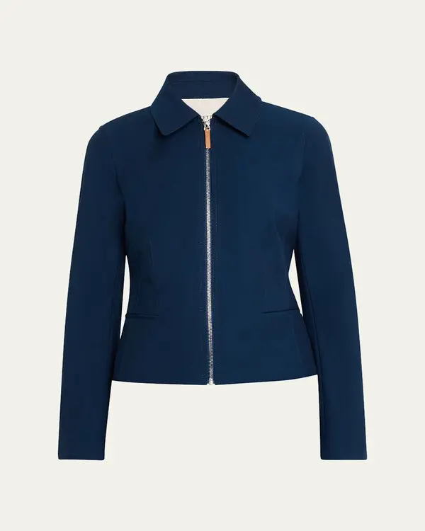 Lafayette 148 New York Zip-front Jacket - Lido Blue