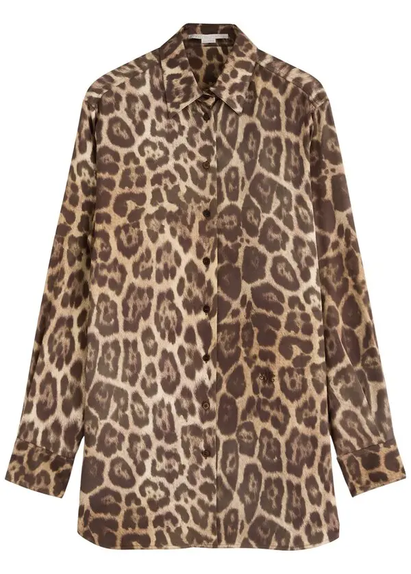 Stella McCartney Leopard-print Satin Shirt - Multi Animal