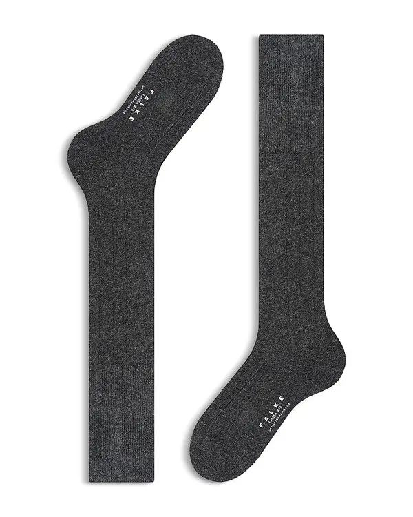 Falke Lhasa Ribbed Knee High Socks - Anthracite Melange
