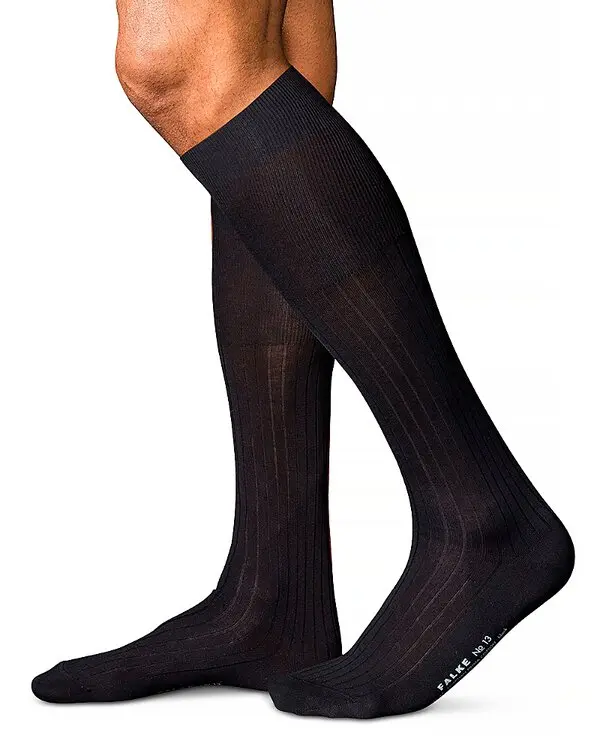 Falke No. 13 Knee-high Ribbed Socks - Black