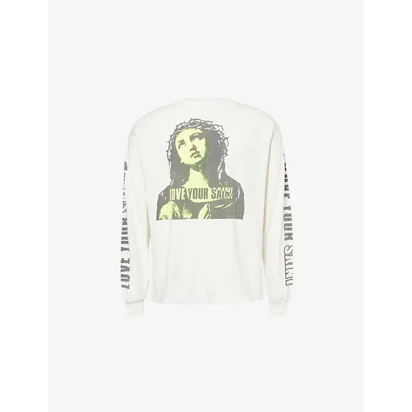 Saint Mxxxxxx Love Saint Graphic-Print Cotton T-Shirt Xl - White 