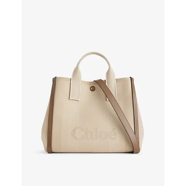 Chloé Medium Canvas Tote Bag - Vegetal Beige