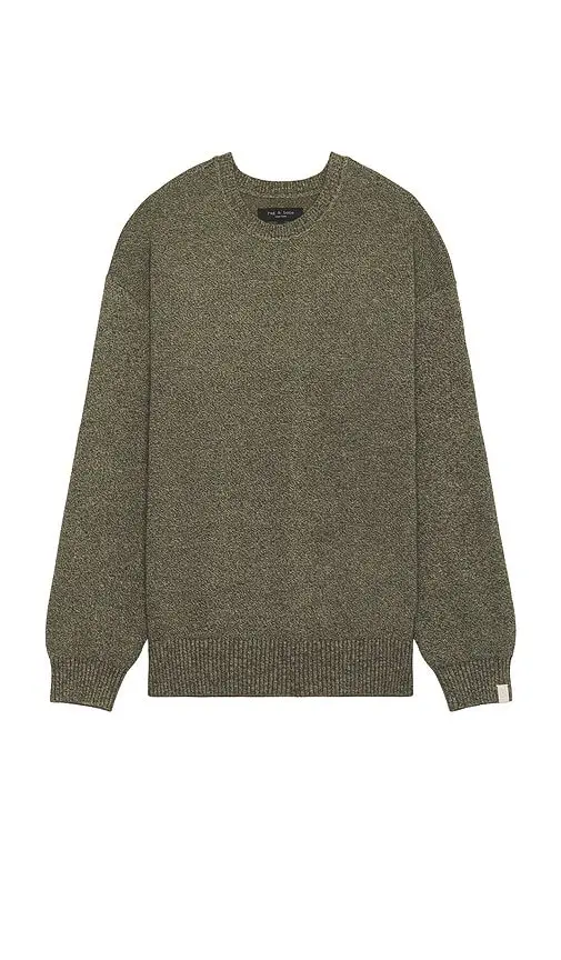 Rag & Bone Dexter Marl Crew Neck Sweater - Army Green Multi