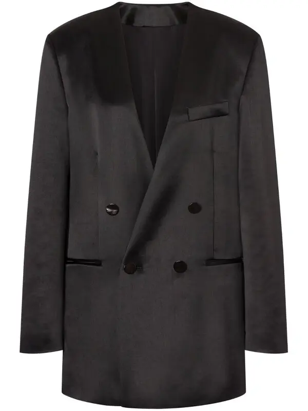 Philosophy Di Lorenzo Serafini Lapeless Double-breasted Blazer - Black