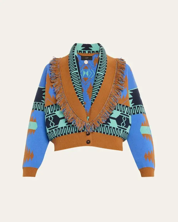 Alanui Icon Jacquard Wool Cashmere Cardigan