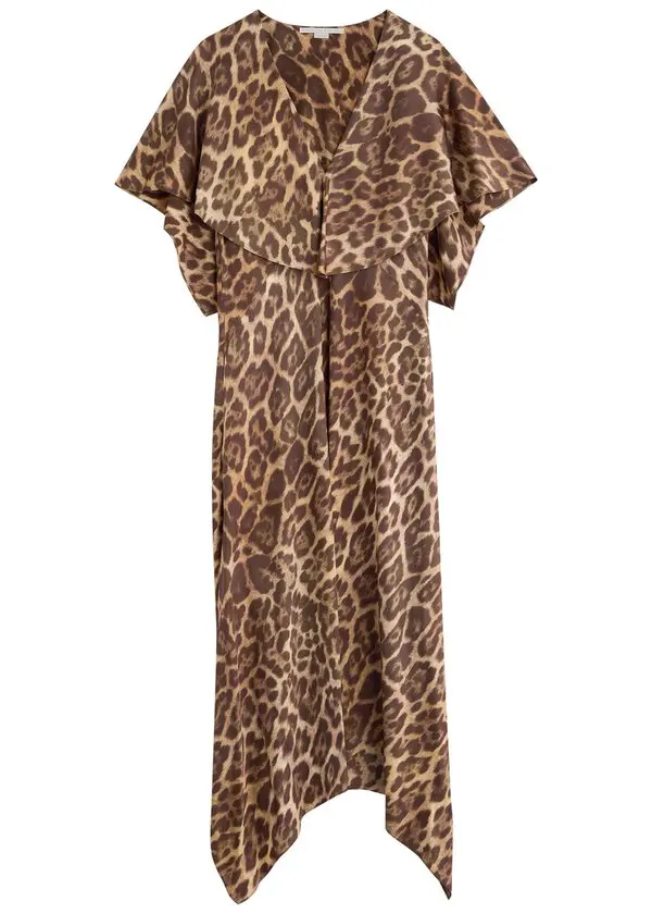 Stella McCartney Leopard-print Satin Midi Dress - Multi Animal