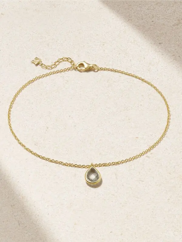 Mateo 14-karat Amethyst Anklet - Gold