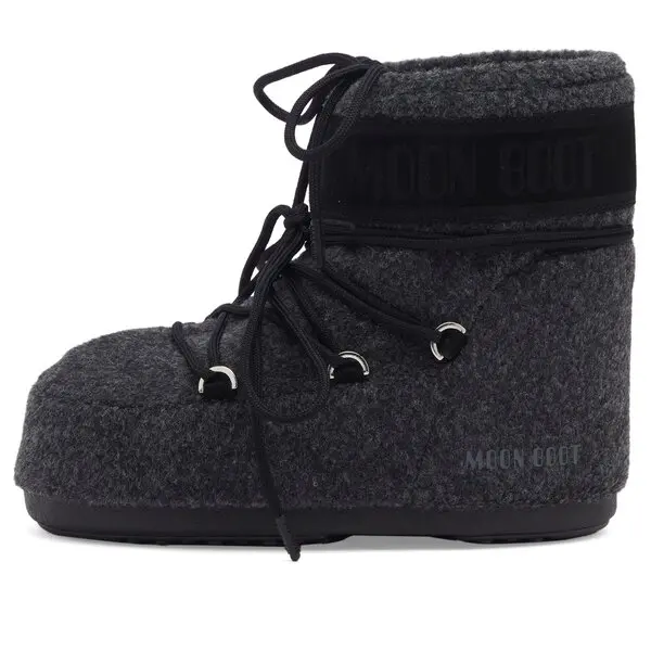 Moon Boot Low Icon Felt Boots - Black Melange
