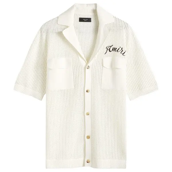 Amiri Short Sleeve Mesh Polo - Sand