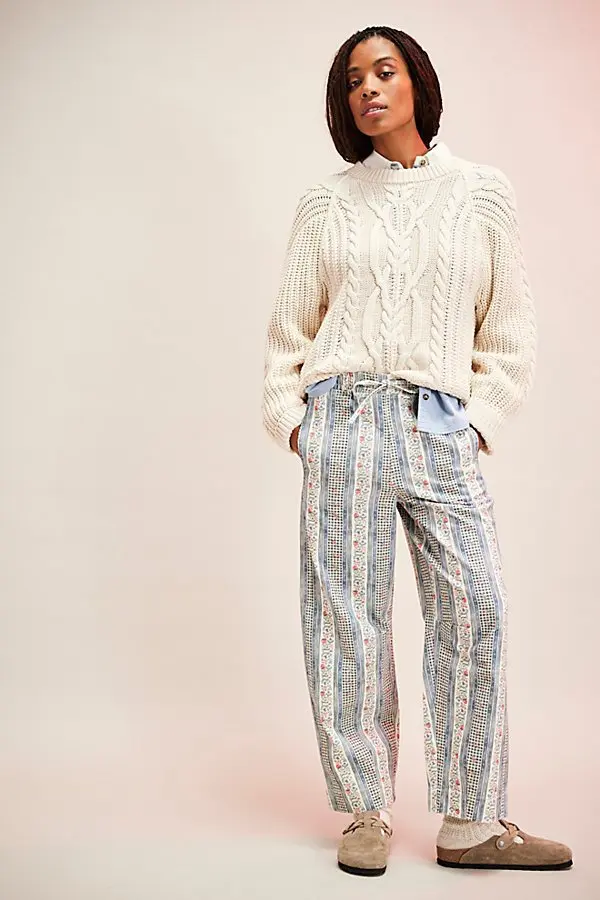 DAMSON MADDER Felix Twill Jeans - Wallpaper Floral