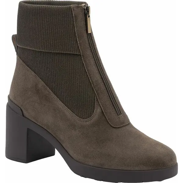 ABEO Metropolis Zip Up Ankle Boots - Olive - Regular