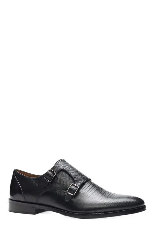 CARLOS SANTANA Jack Double Monk Strap - Black