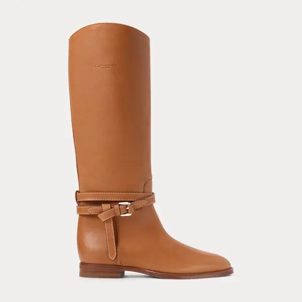 Ralph Lauren Donnely Calfskin Boots - Rl Gold