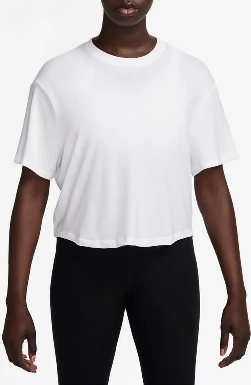 Nike Dri-fit Relaxed Crop Top - 100 White/clear
