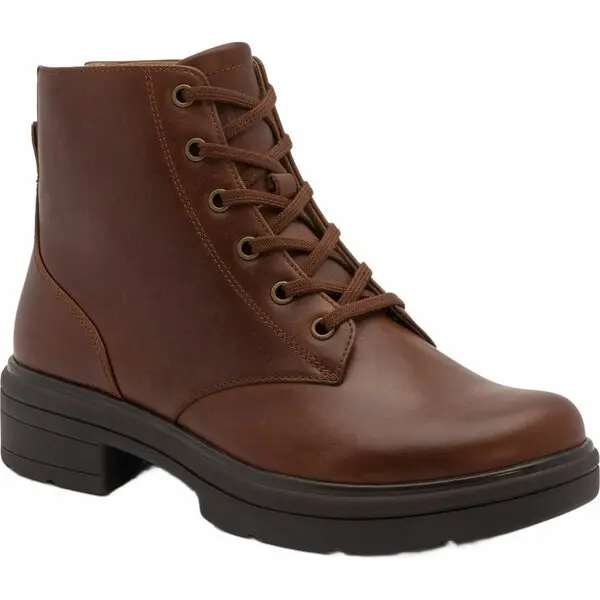 ABEO Vista Lace Up Ankle Boots - Dark Tan - Regular
